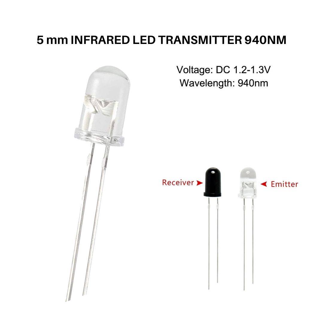 IR LED 5mm Infrared Transmitter - Electra Store