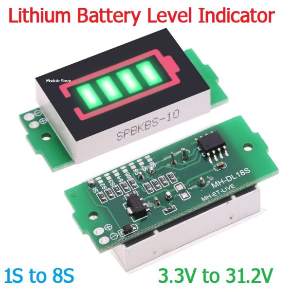 Battery Level Indicator Module 1S-8S (Green General) - Electra Store
